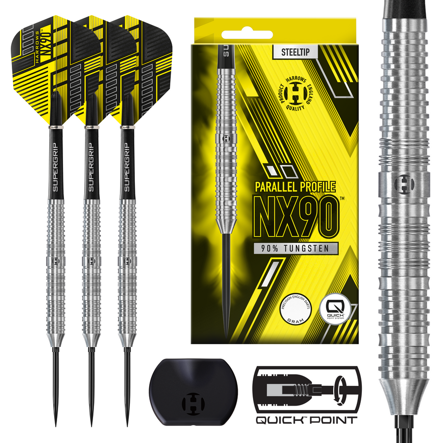 Harrows NX90 Parallel 90% Quick Point Darts – Dart Scene Ltd