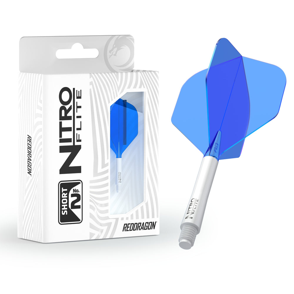 Red Dragon Nitro Flite - Integrated Flight and Shaft White & Blue ...